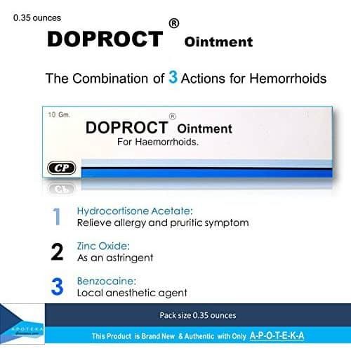 DOPROCT Hemorrhoid Ointment 10g pain relief, Beauty & Personal Care ...
