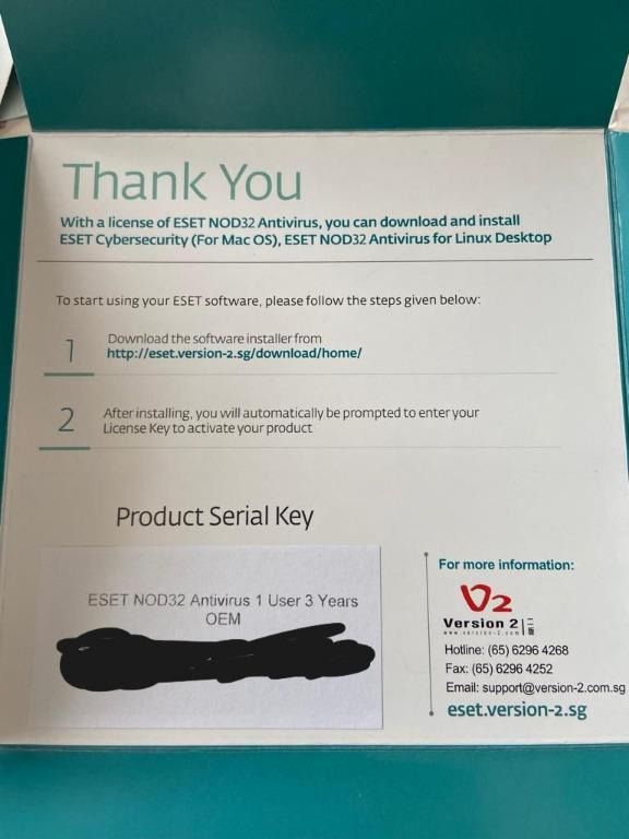 ESET NOD32 Antivirus 1 User 3 Years License Key, Computers & Tech ...