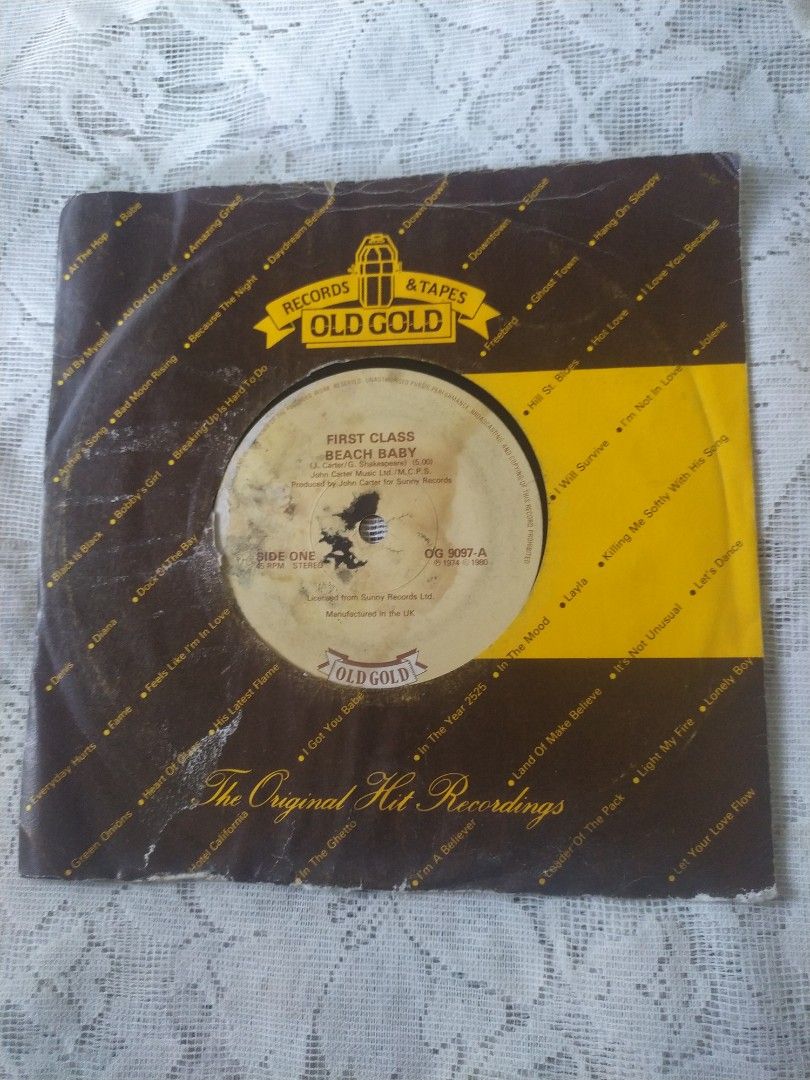 First Class - Beach Baby (7" single) VINYL PLAKA, Hobbies & Toys, Music ...