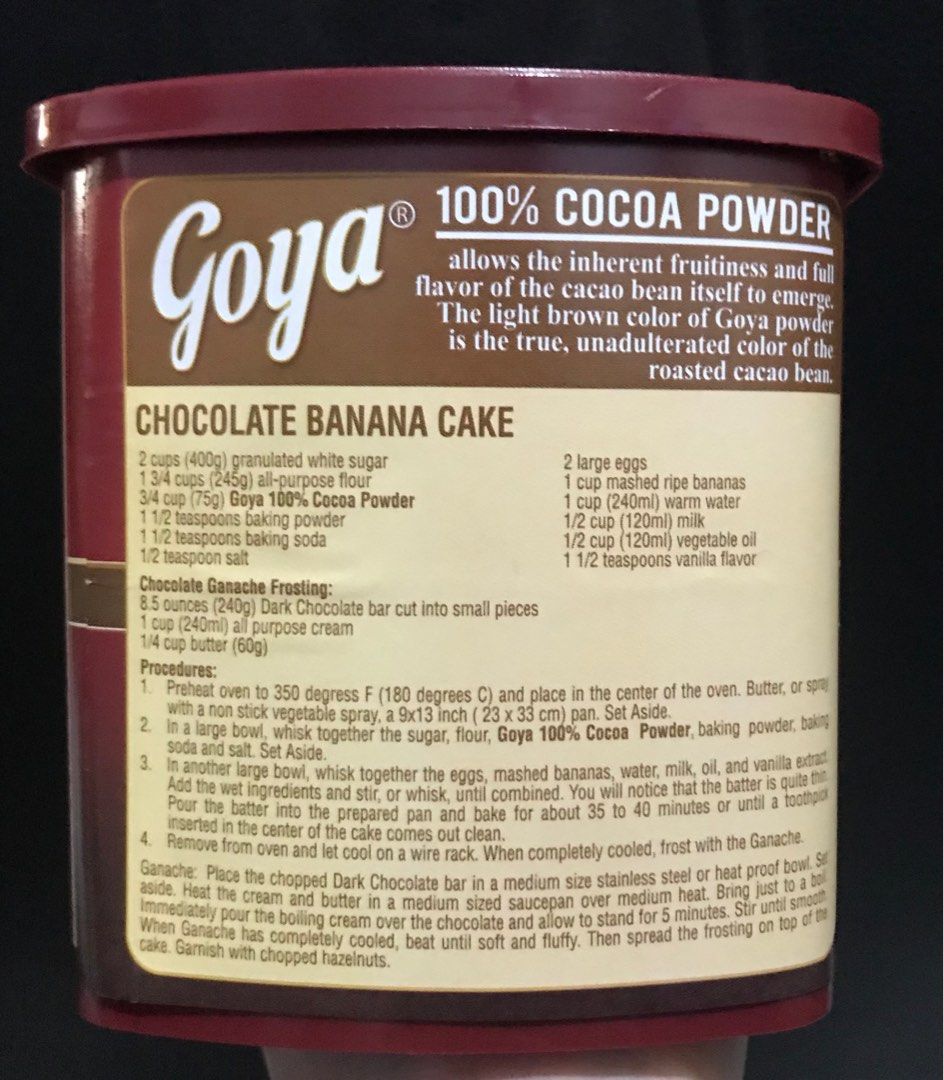 Goya 100% Cocoa Powder 200g Unsweetened, Food & Drinks, Beverages on ...