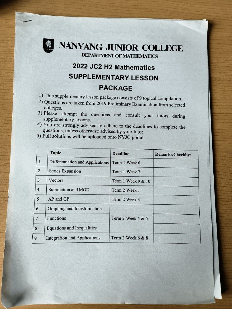 H2 math past year papers, Everything Else on Carousell