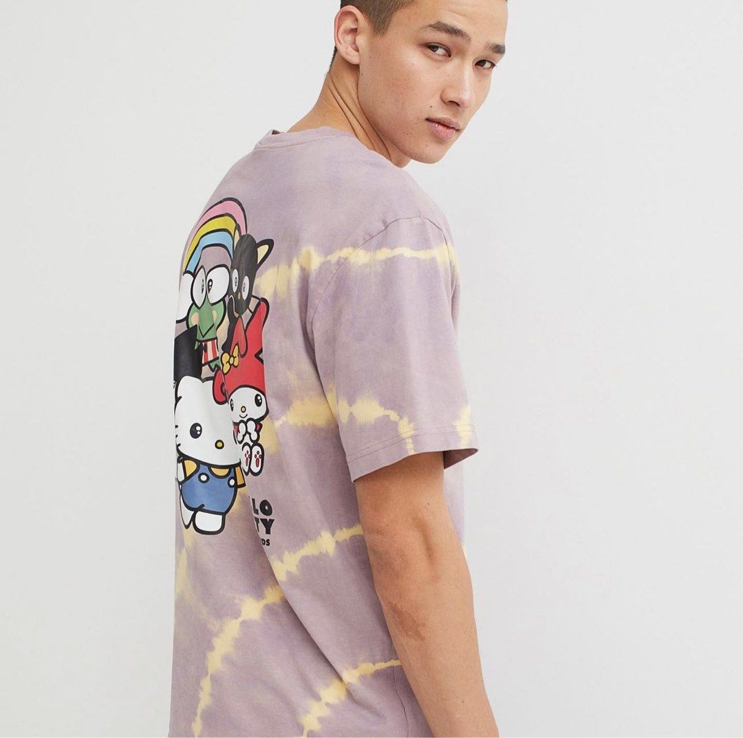 H&M Hello Kitty Tie Dye Oversized Shirt, Women's Fashion, Tops, Shirts ...