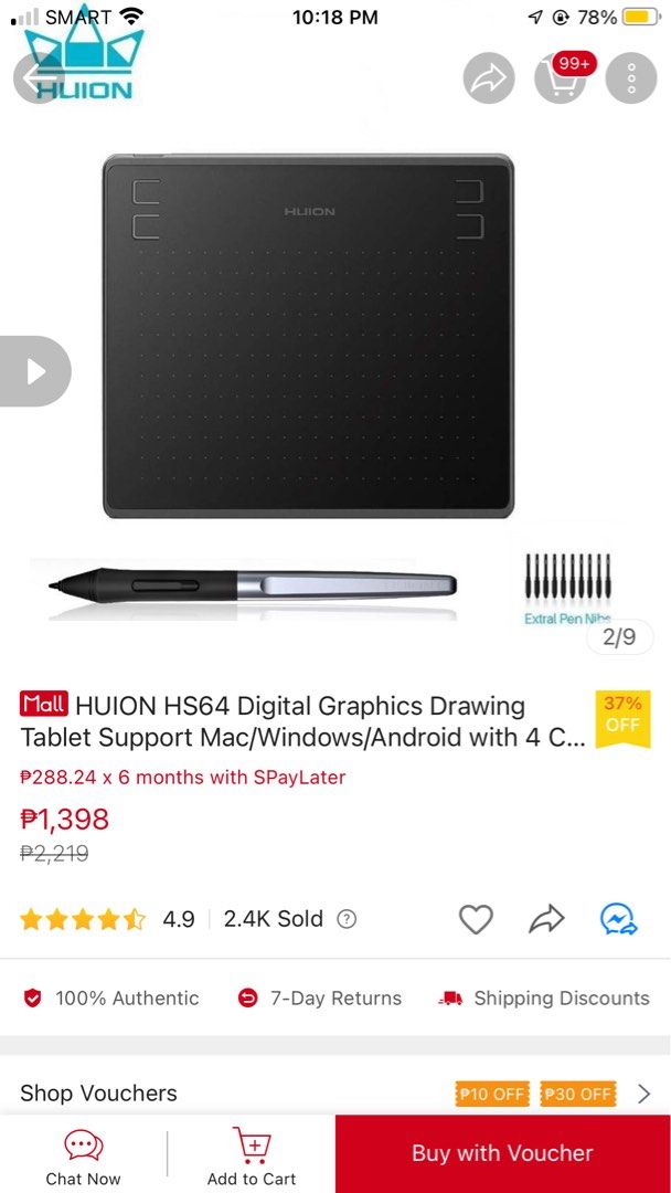 HUION HS64 Digital Graphics Drawing Tablet., Computers & Tech, Parts ...