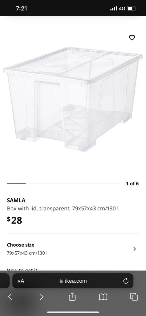 IKEA Samla Storage Box, Furniture & Home Living, Home Improvement ...