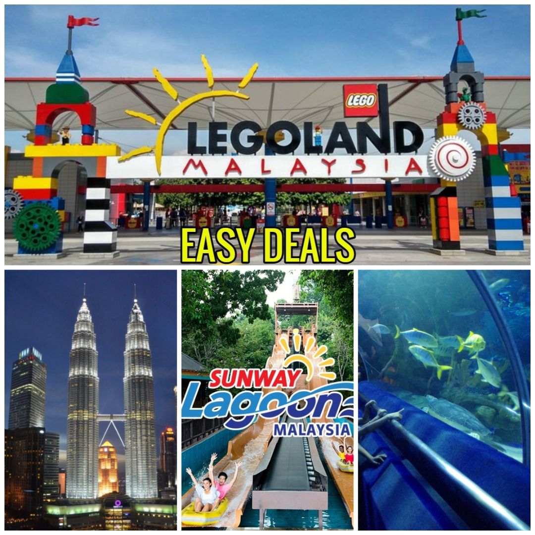 Johor Legoland Water park Theme park KL Tower mini zoo Sunway Lagoon ...