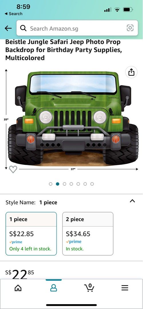 Jungle Safari Jeep photo prop backdrop, Hobbies & Toys, Stationery ...