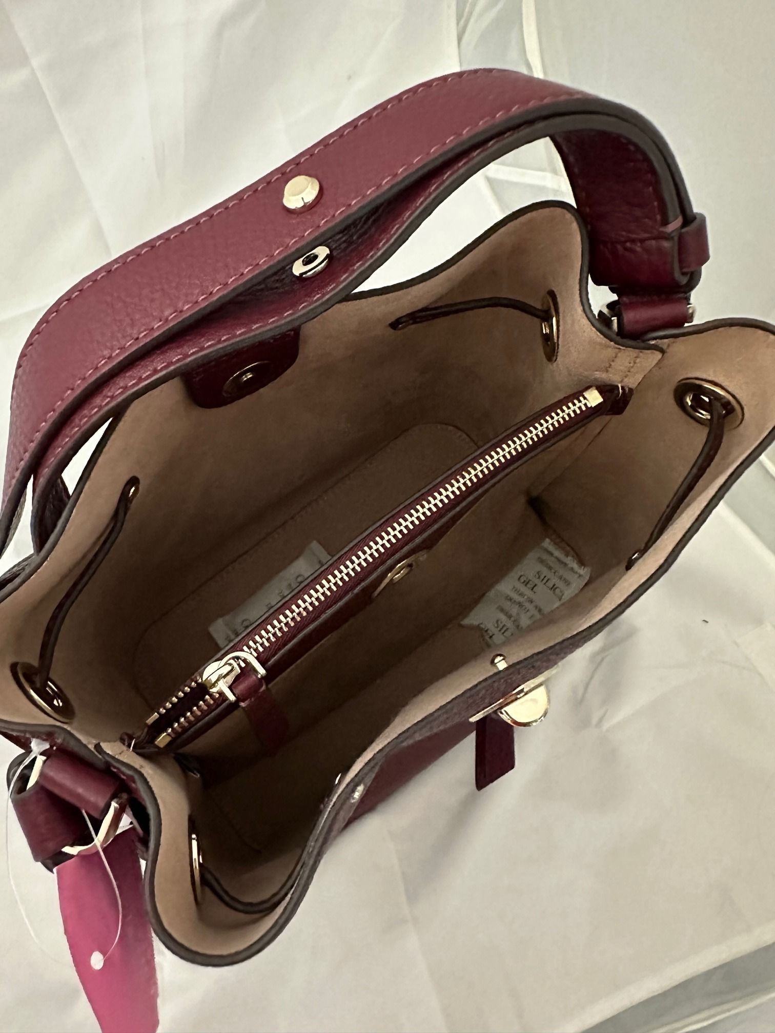 Kate Spade Marti Large Bucket Bag Pebbled Leather in Deep Berry ...