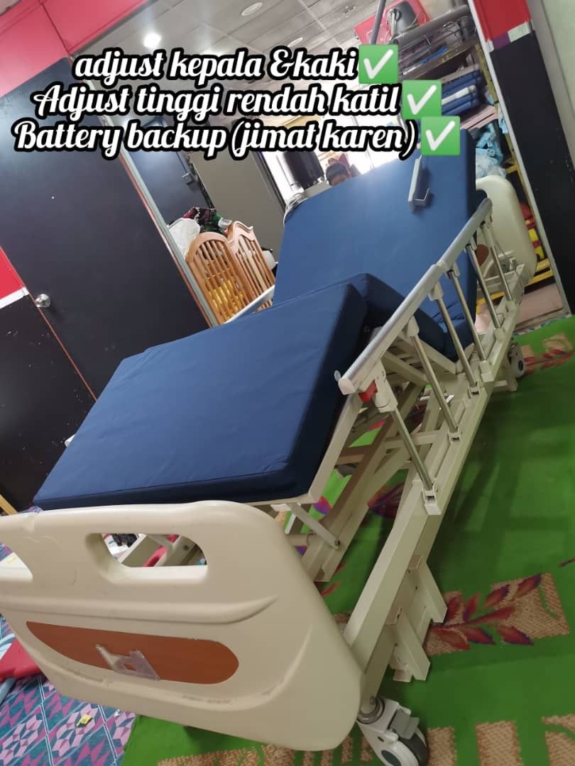 Katil auto icu + battery back up, Health & Nutrition, Medical Supplies ...