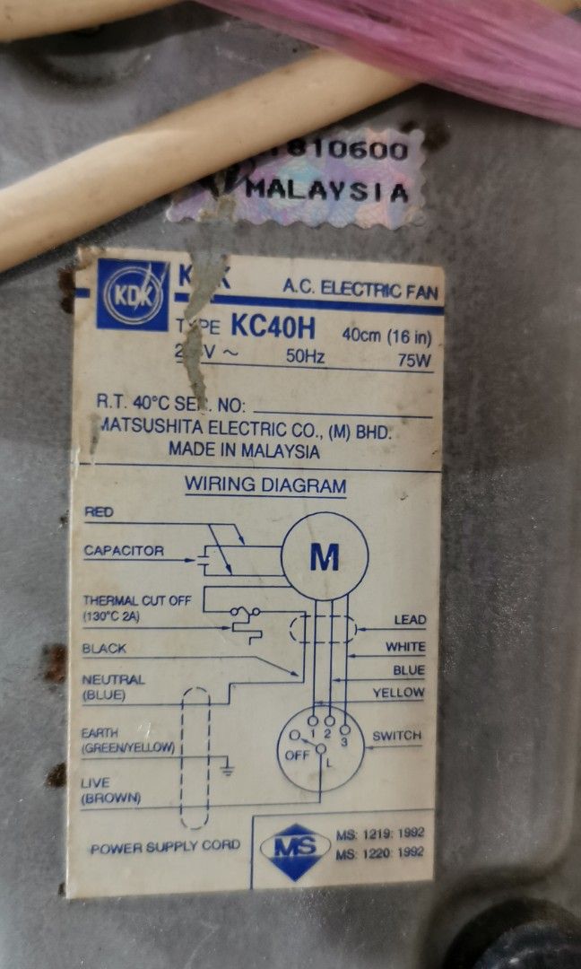 KDK Wall Fan KC40H, Furniture & Home Living, Lighting & Fans, Fans on ...