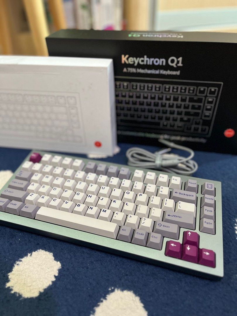 [Fully modded] Keychron Q1 + FR4/PC plate (extras), Computers & Tech ...
