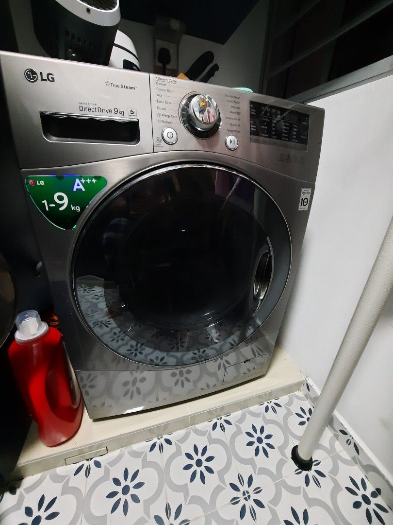 LG 9kg motion inverter direct drive steam washer, TV & Home Appliances, Washing Machines and ...