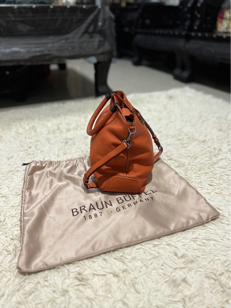 Braun Buffel germany L.E orange top handle, Luxury, Bags & Wallets on ...