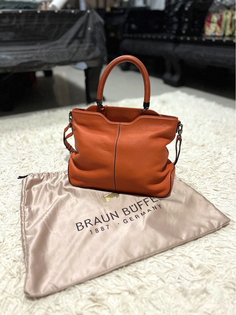 Braun Buffel germany L.E orange top handle, Luxury, Bags & Wallets on ...