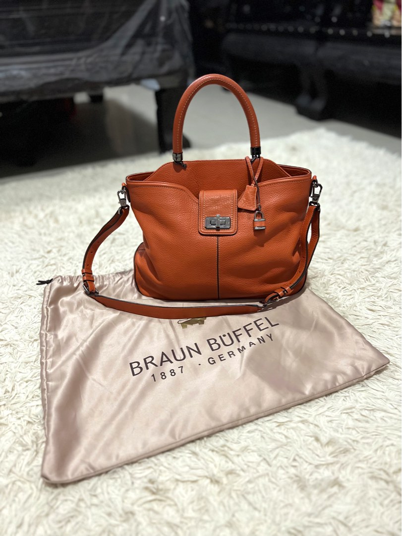Braun Buffel germany L.E orange top handle, Luxury, Bags & Wallets on ...