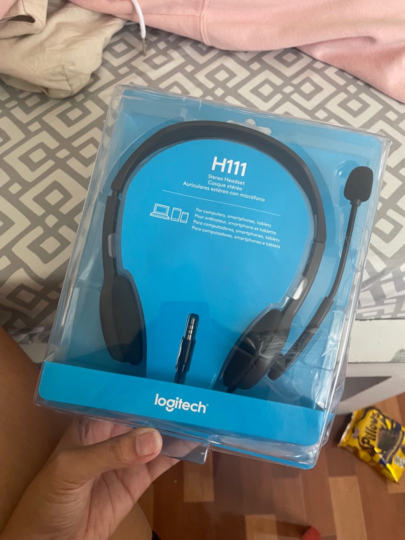 Logitech H111 Wired Headset, Stereo Headphones with Noise-Cancelling ...