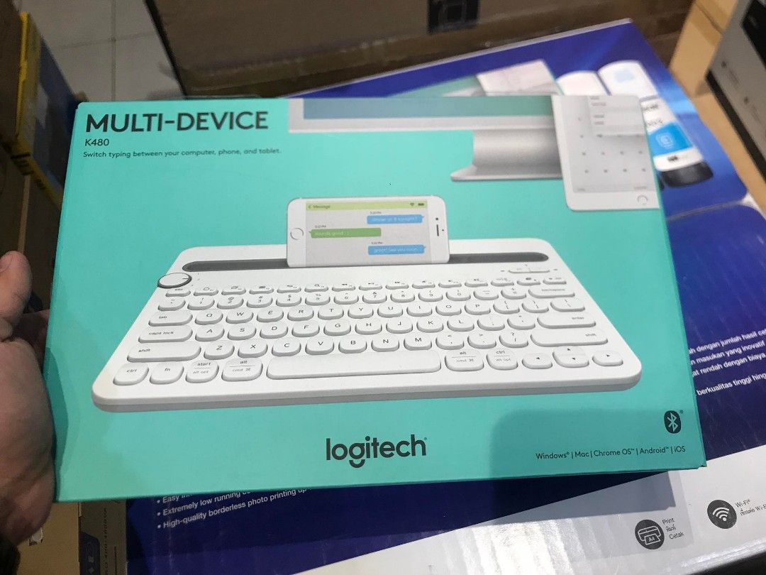 Logitech K480 Bluetooth Multi-Device Keyboard (White), Computers & Tech, Parts & Accessories ...
