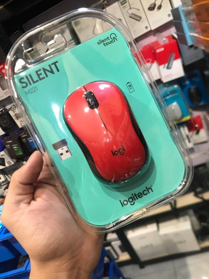 Logitech M221 Wireless Silent Mouse Red, Computers & Tech, Parts ...