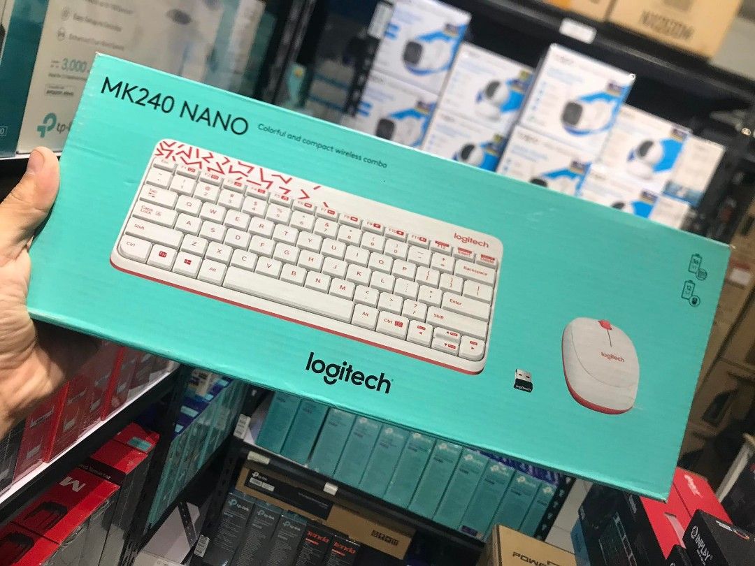 Logitech Mk240 Nano Wireless Keyboard Mouse Combo White Computers And Tech Parts And Accessories
