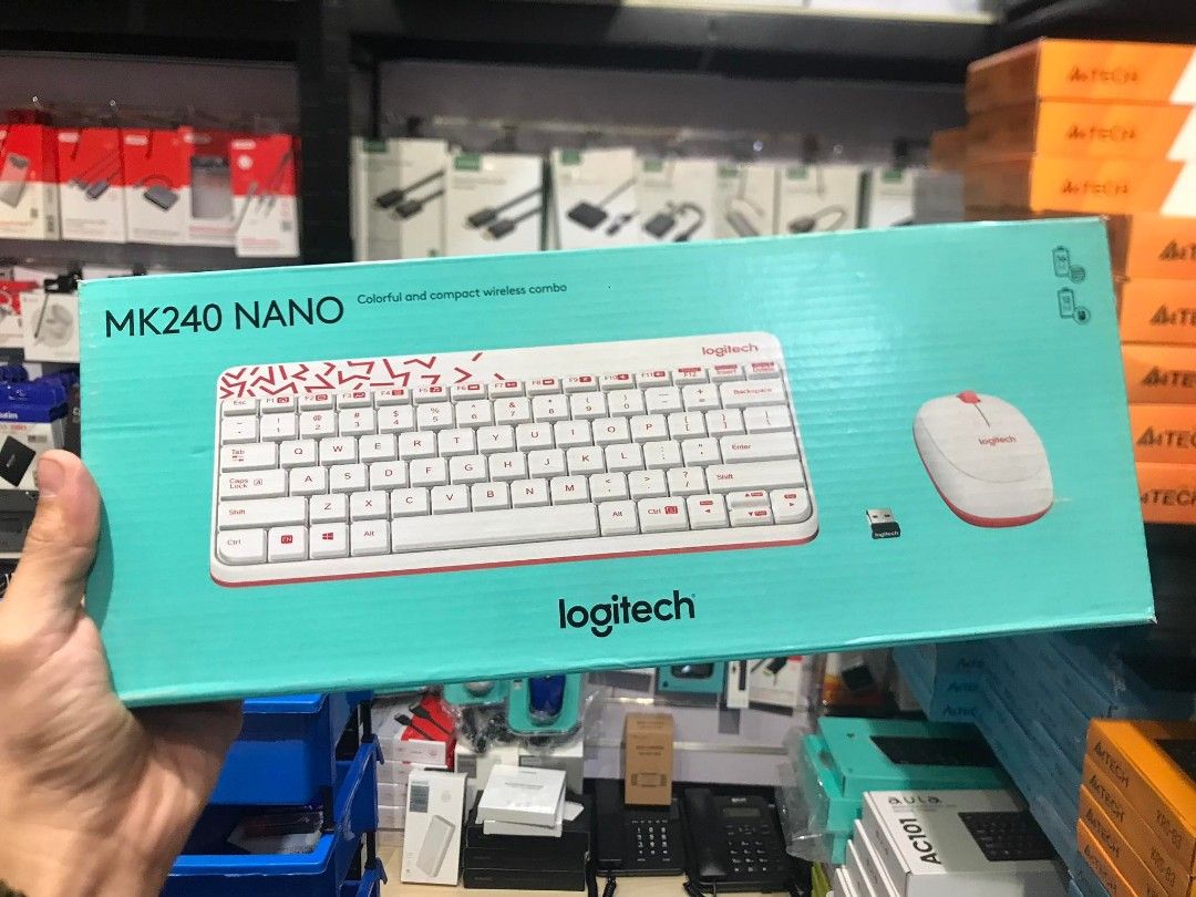 Logitech Mk240 Nano Wireless Keyboard Mouse Combo White Computers And Tech Parts And Accessories