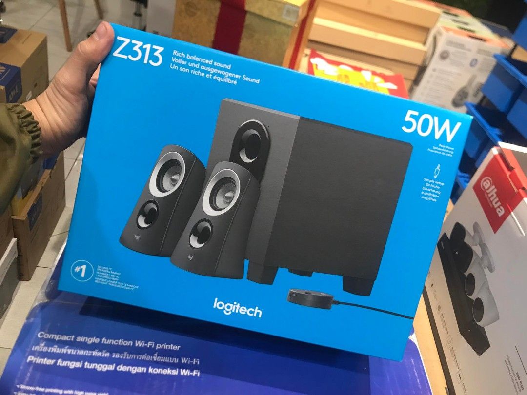 Logitech Z313 Speaker System with Subwoofer, 3.5mm input, 50 Watts Peak ...