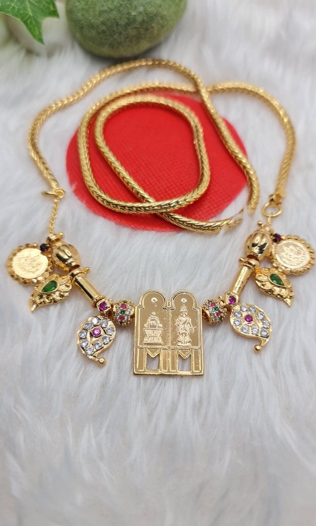 M thali set chain with 24k gold plating, Women's Fashion, Jewelry ...