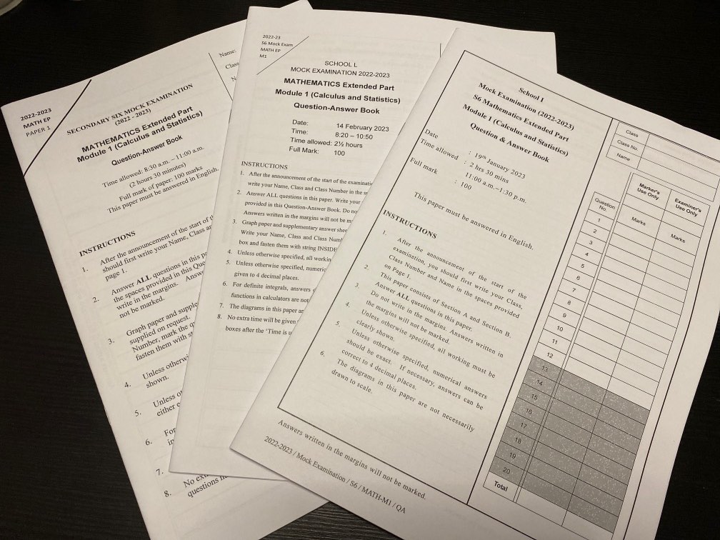 Math M1 mock paper, 興趣及遊戲, 書本 & 文具, 教科書 - Carousell