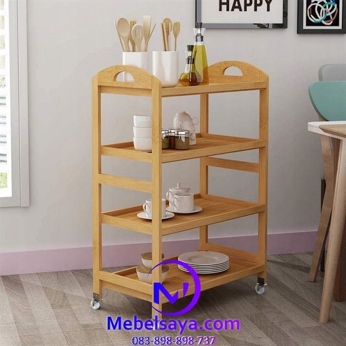 Meja Roda Tempat Makanan Simpel Slim Ruangan Sempit Kecil Request Warna ...