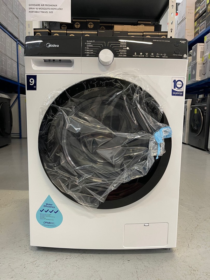 MIDEA 9KG FRONT LOAD WASHING MACHINE MFK968W, TV & Home Appliances ...