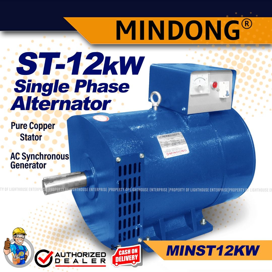 MINDONG Single Phase Alternator A.C. Synchronous Generator (ST-3KW, ST-5KW, ST-10KW, ST-12KW, ST ...