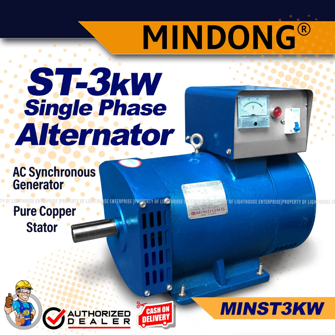 MINDONG Single Phase Alternator A.C. Synchronous Generator (ST-3KW, ST ...