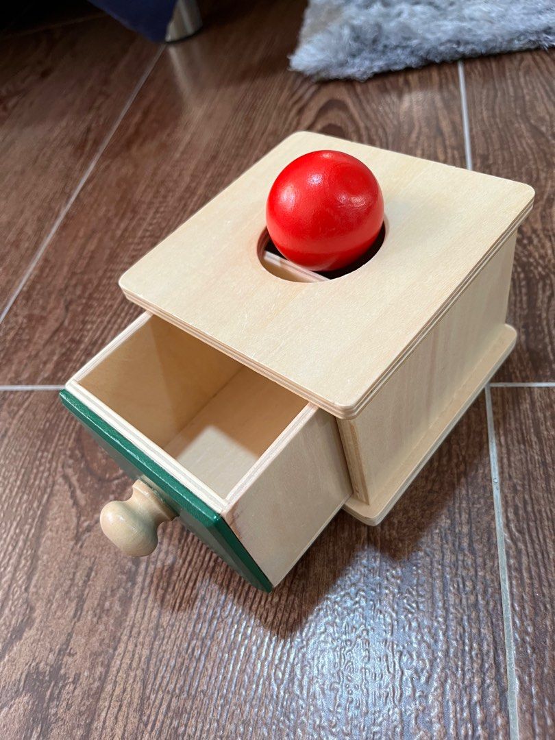 Montessori Object Permanence with drawer and ball, Babies & Kids ...