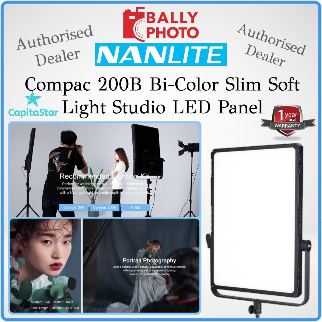 Nanlite Compac 200B Bi-Color Slim Soft Light Studio LED Panel, Photography, Photography ...