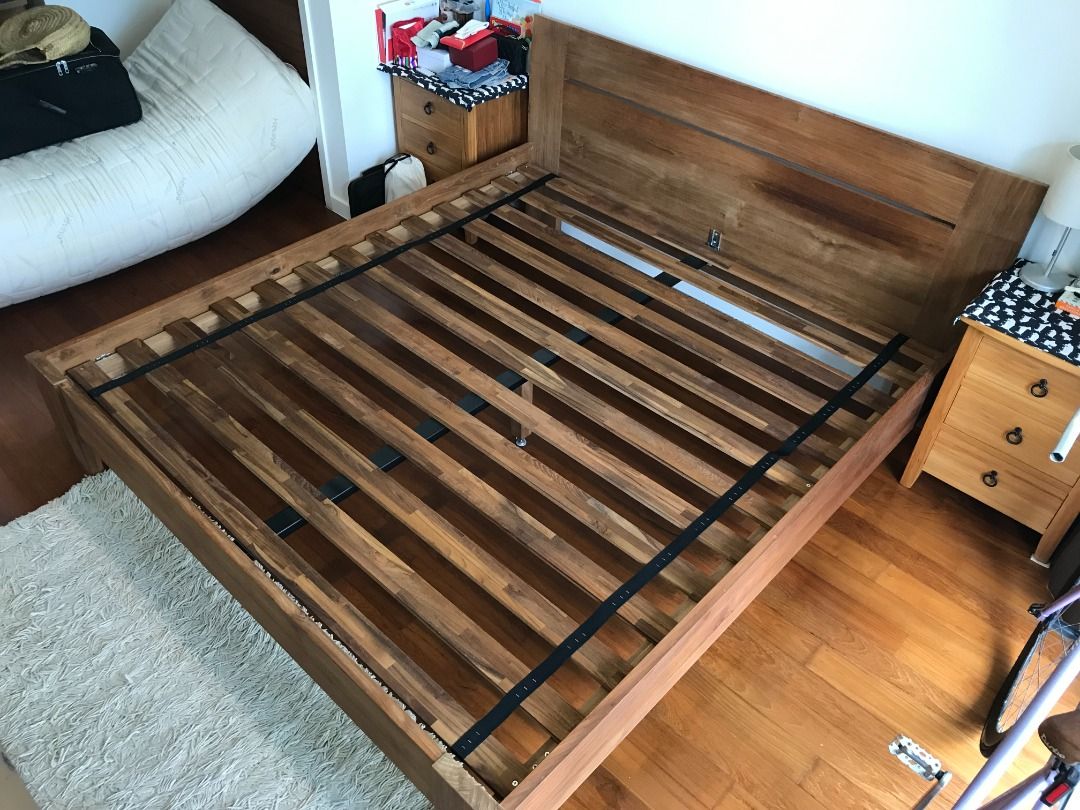 Nomad Home Teak Maya Bed Frame (EU king), Furniture & Home Living ...