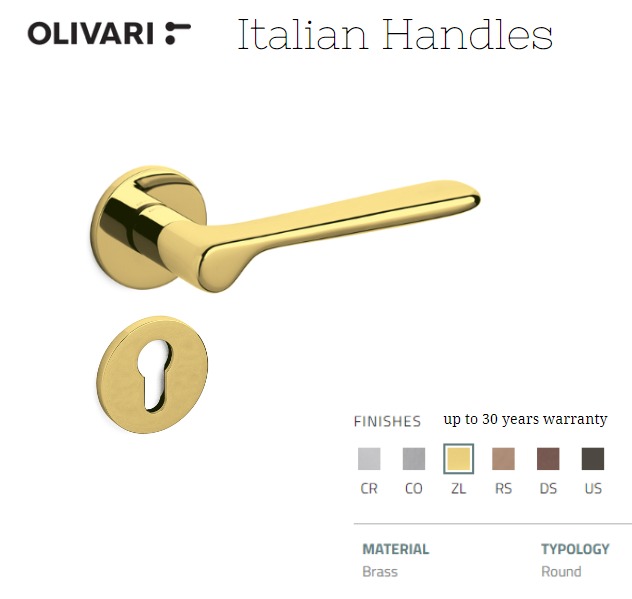 OLIVARI Plume Italian Lever Handle (up to 30 years warranty), Furniture ...