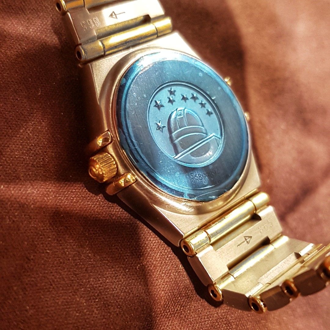 Omega Constellation MOP Half Gold Lady Quartz Watch, Luxury, Watches on ...