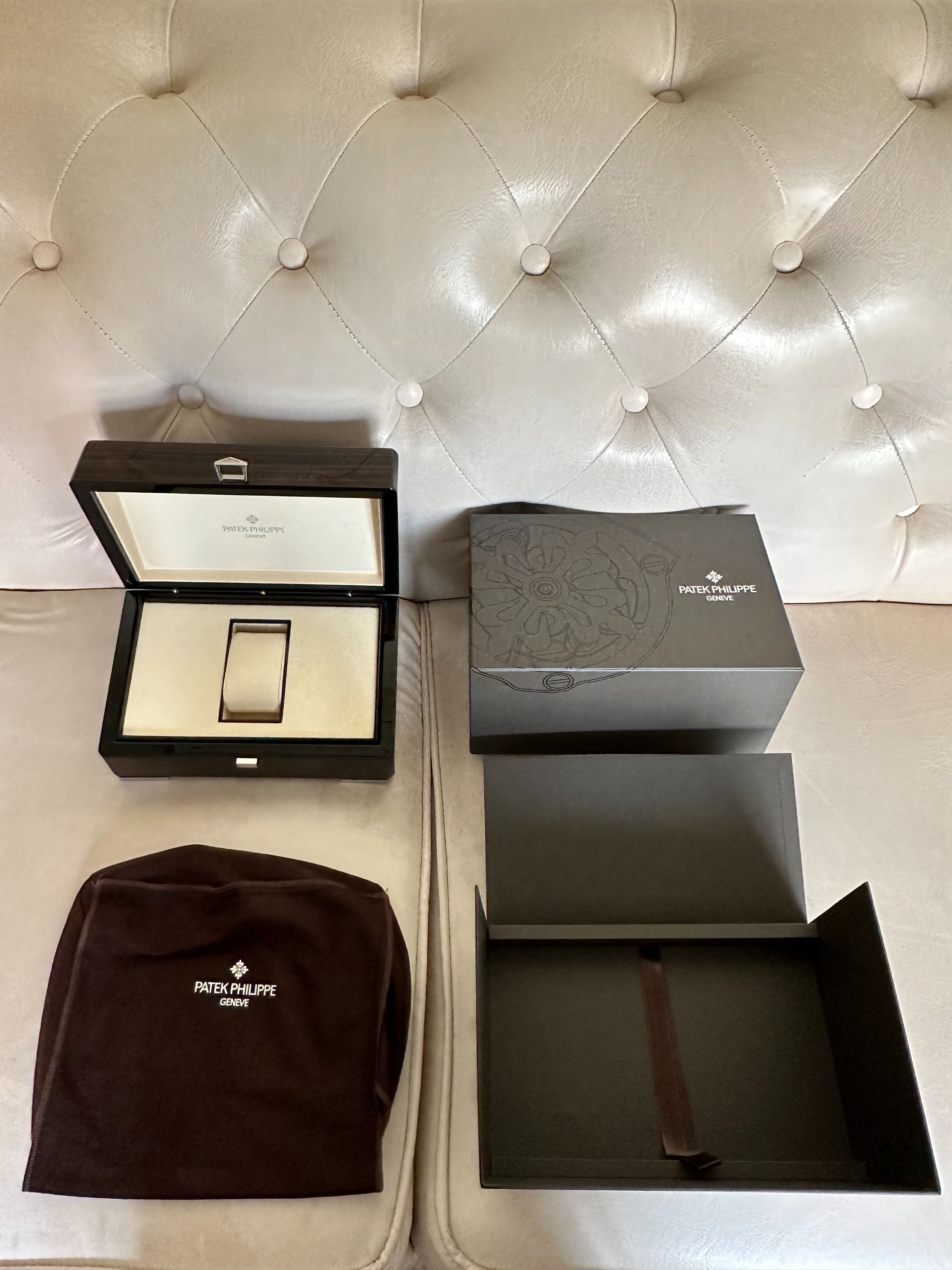 Original Patek Philippe Watch Box complete set (wooden box + outer box ...