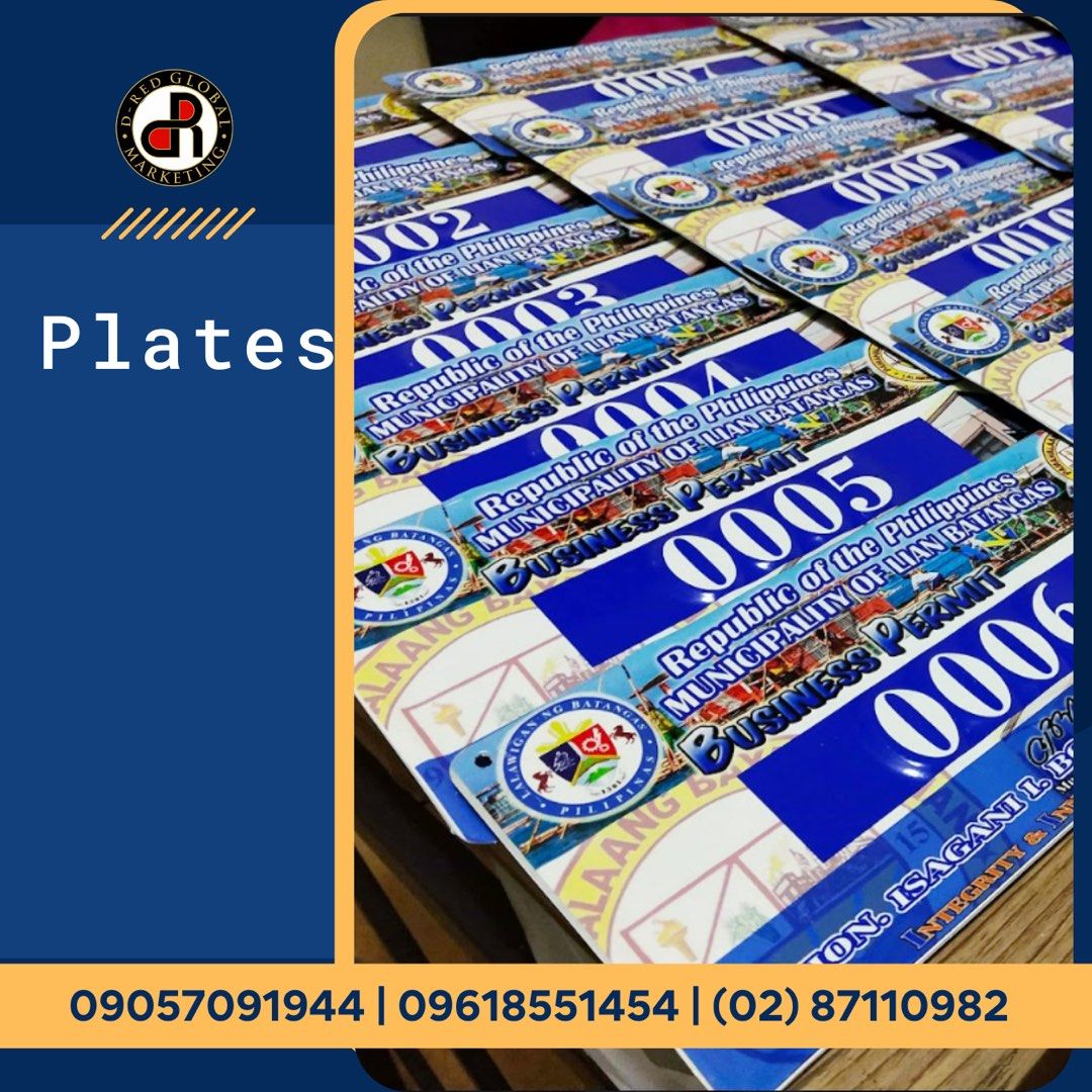 Personalized Plates Plate numbers house number business permits ...