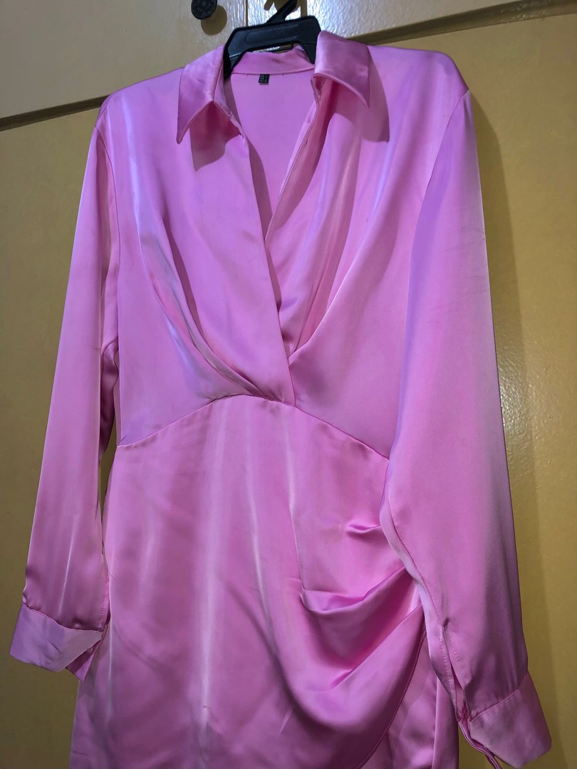 Pink Satin Dress Zara Ins Womens Fashion Dresses And Sets Dresses