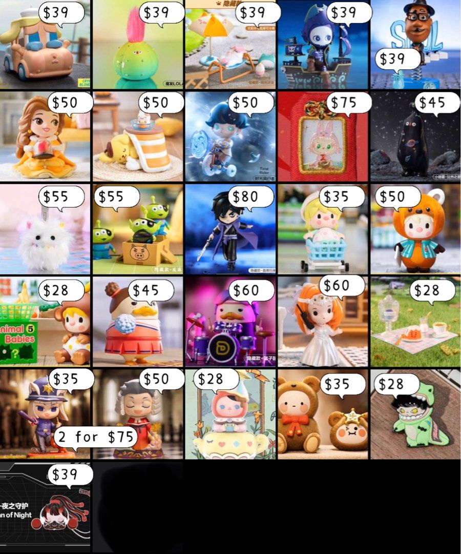 Popmart secret / Dimoo / fluffy /Skullpanda pin / Disney / labubu ...