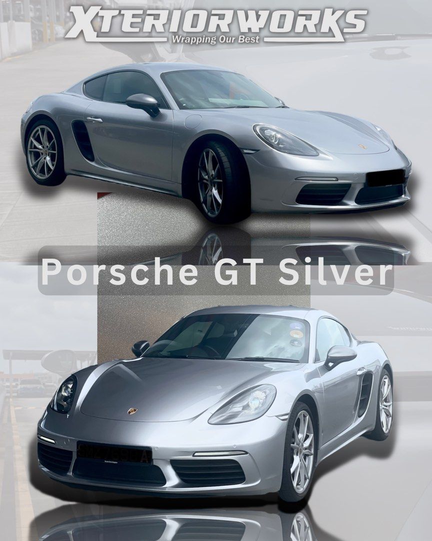 Porsche 718 Boxster in Porsche GT Silver full wrap, Car Accessories ...