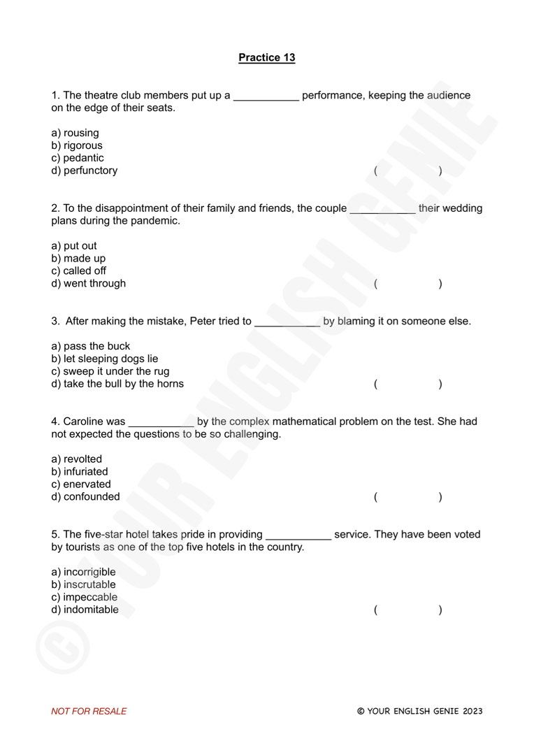 PSLE Vocabulary Practice Book (150 Vocab MCQ and Cloze Questions ...