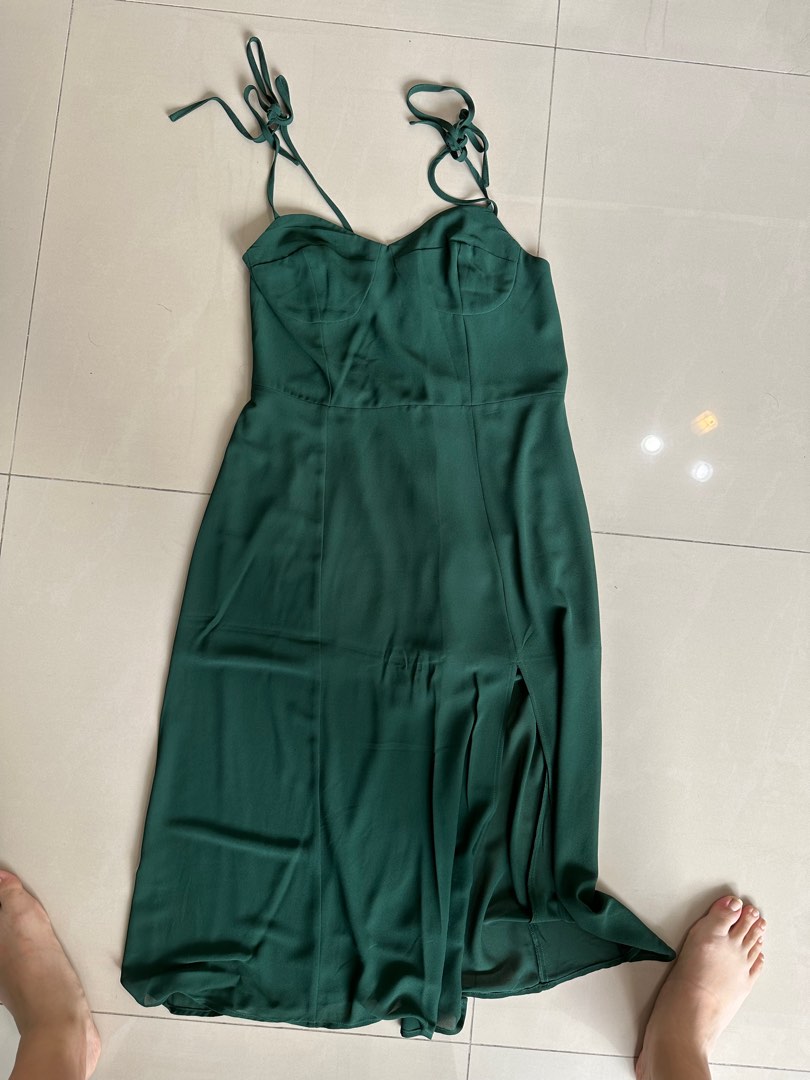 Reformation inspired cami split dress, Women's Fashion, Dresses & Sets ...