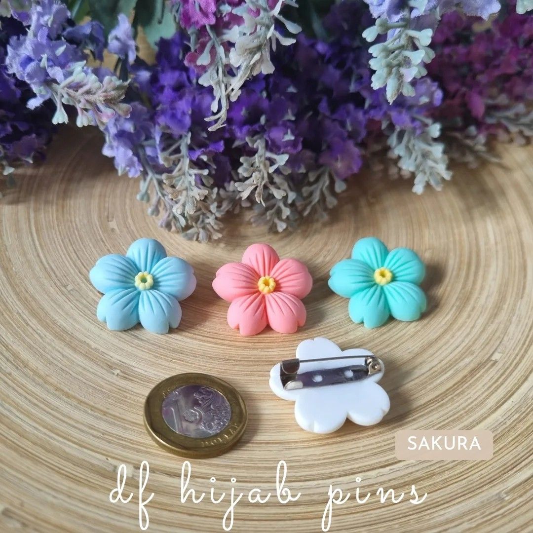 Sakura Hijab Pins, Women's Fashion, Muslimah Fashion, Accessories on ...