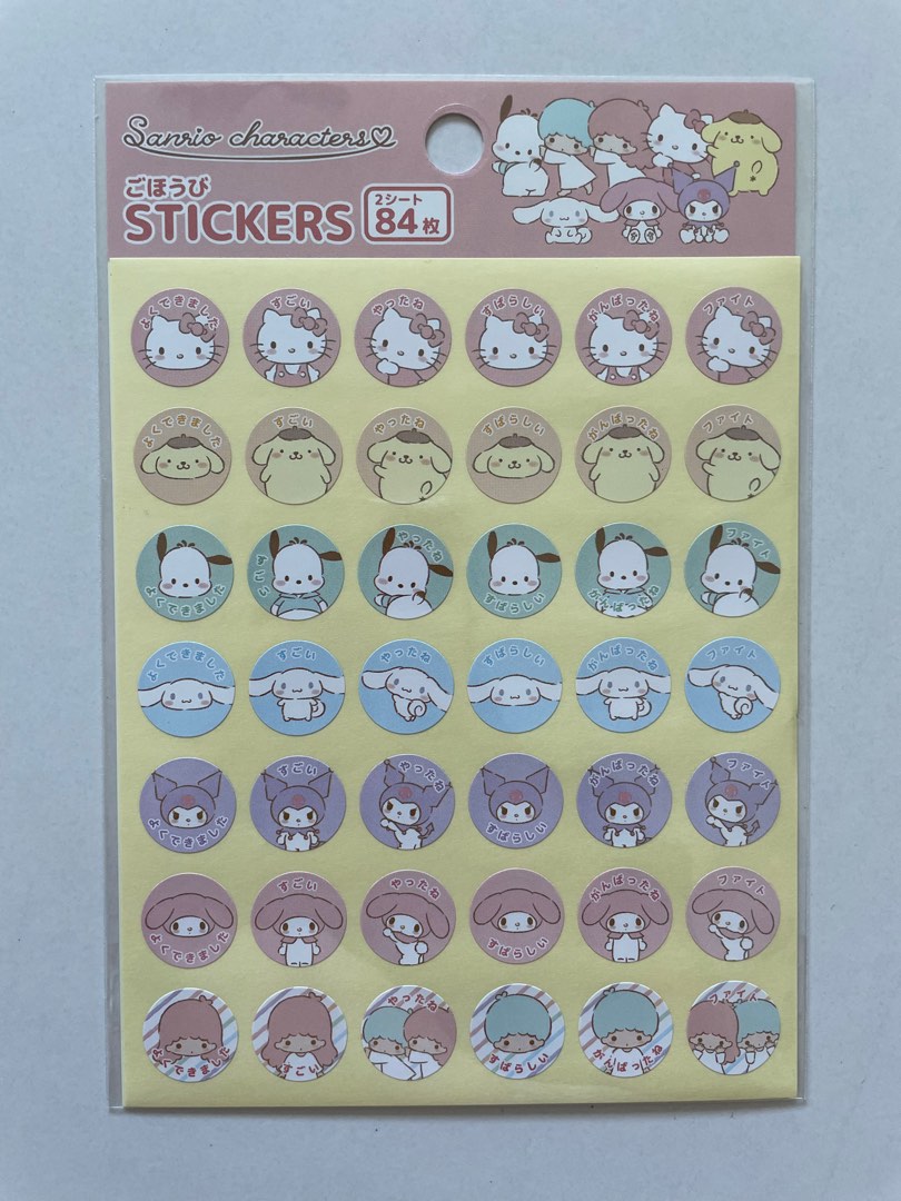 Sanrio Label Stickers (84 PCS), Hobbies & Toys, Stationery & Craft ...