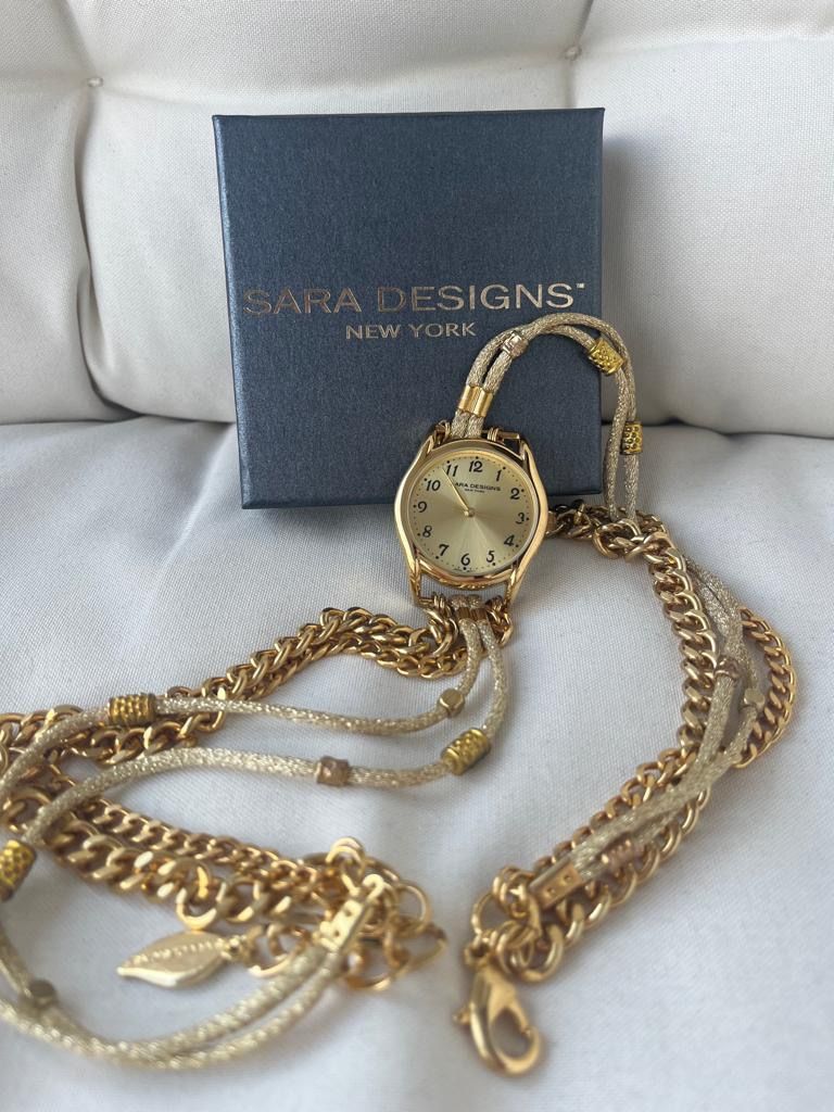 Sara Designs Beautiful Gold Chain Wrap Watch, Women's Fashion, Watches ...