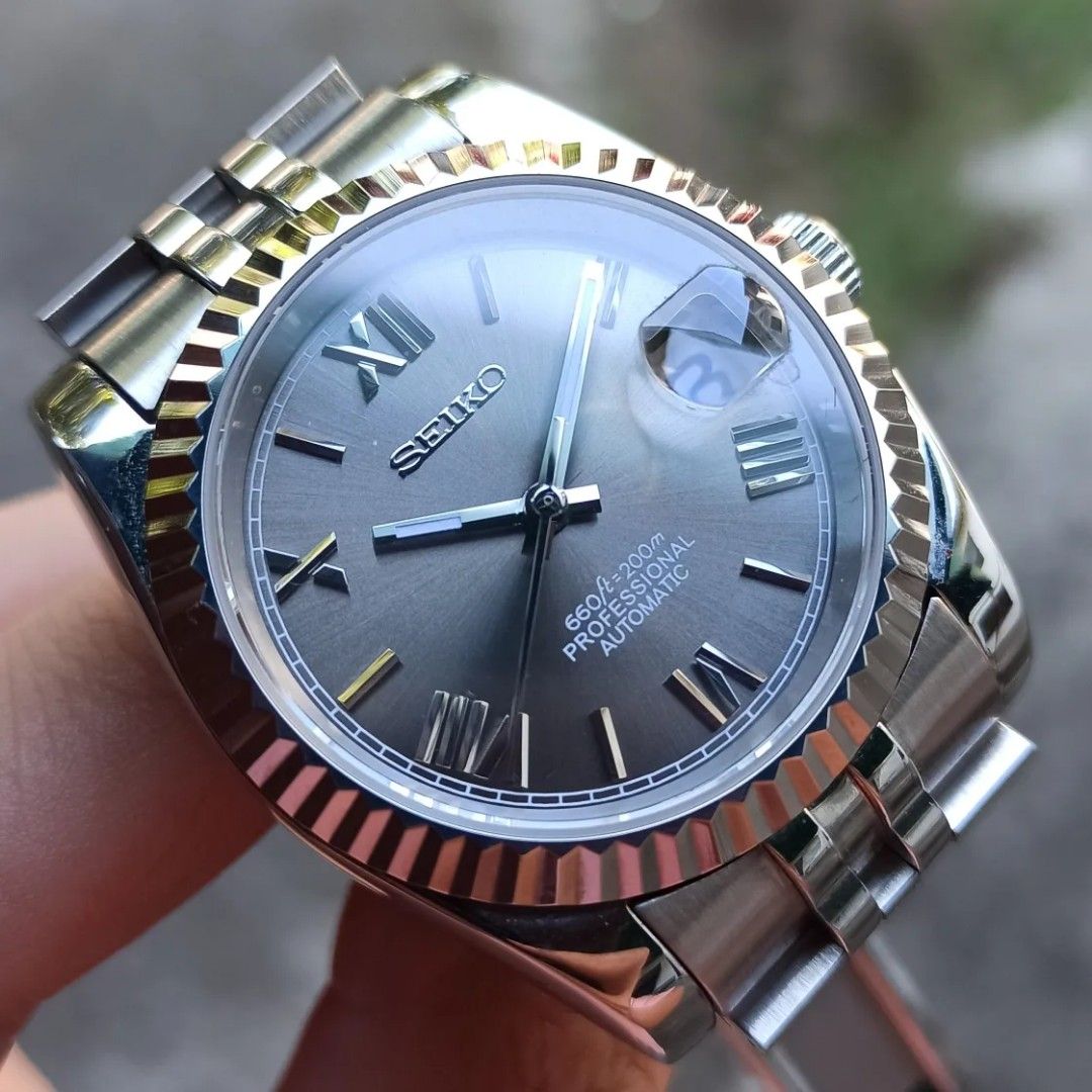 Seiko Datejust Homage Gray - Build/Mod Watch, Luxury, Watches on Carousell