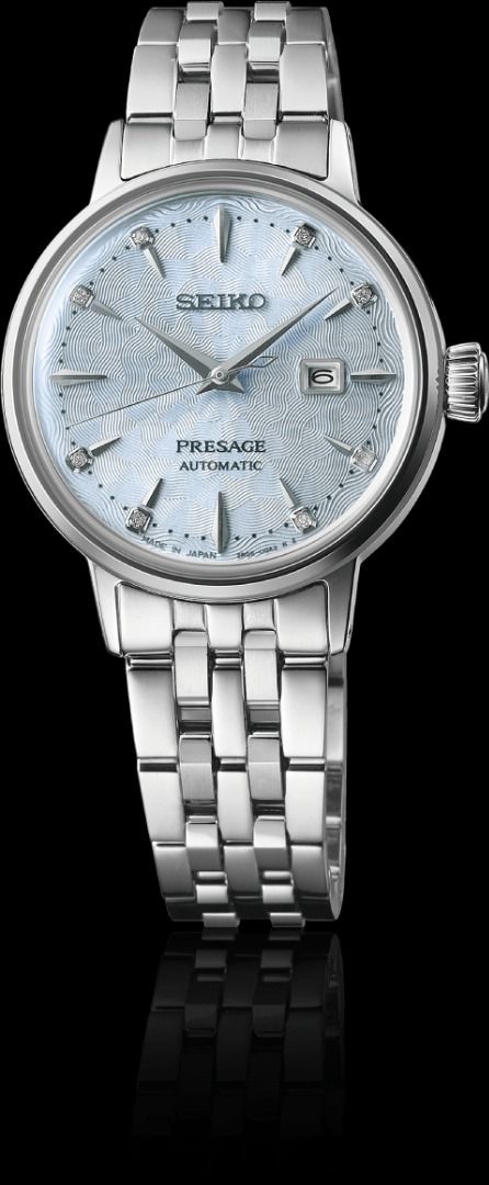 Seiko Presage Sky Diving Cocktail Time Blue Textured Dial with Diamonds ...