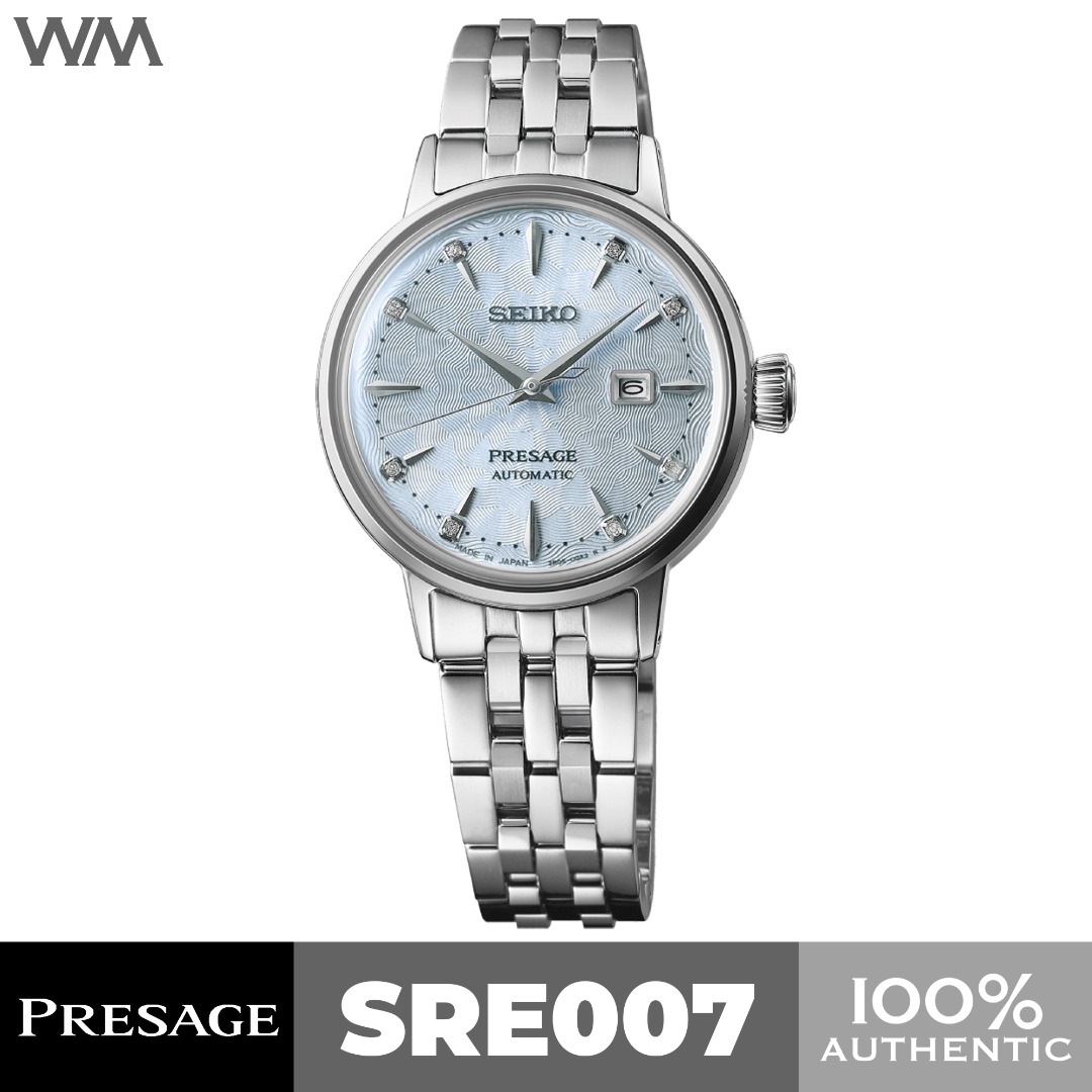 Seiko Presage Sky Diving Cocktail Time Blue Textured Dial with Diamonds ...