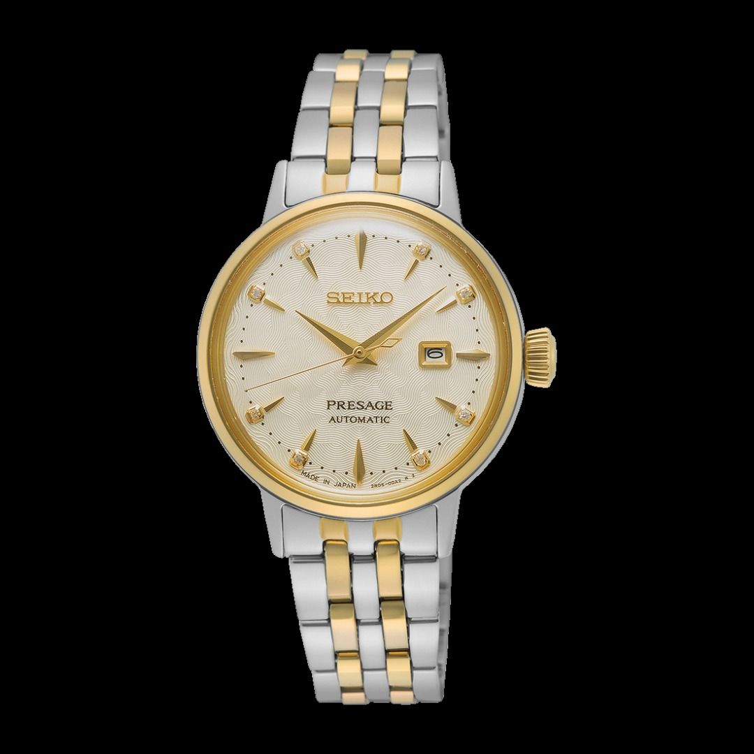 Seiko Presage White Lady Cocktail Time White Gold Textured Dial with ...