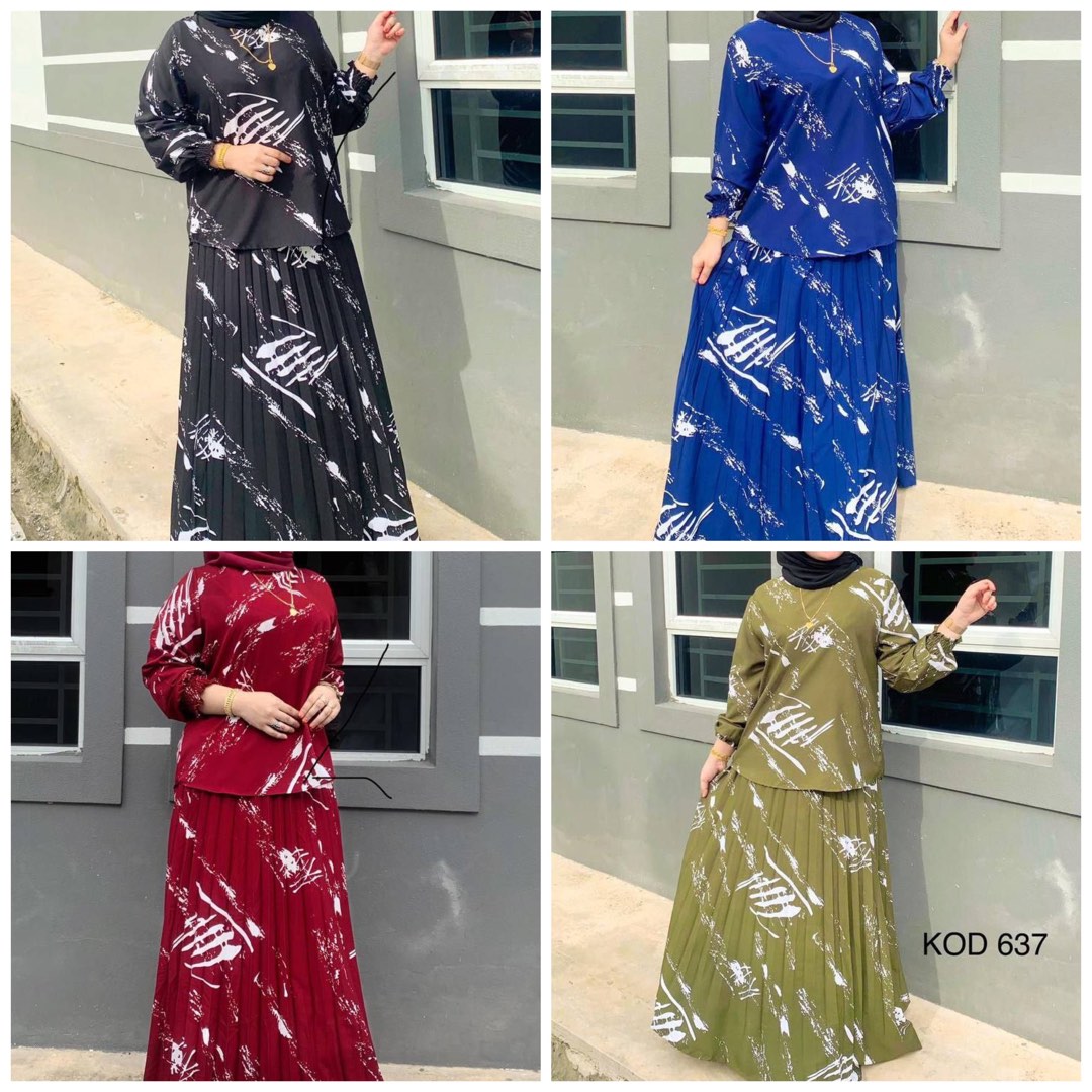 Set Mini Kurung Raya, Women's Fashion, Muslimah Fashion, Baju Kurung & sets on Carousell